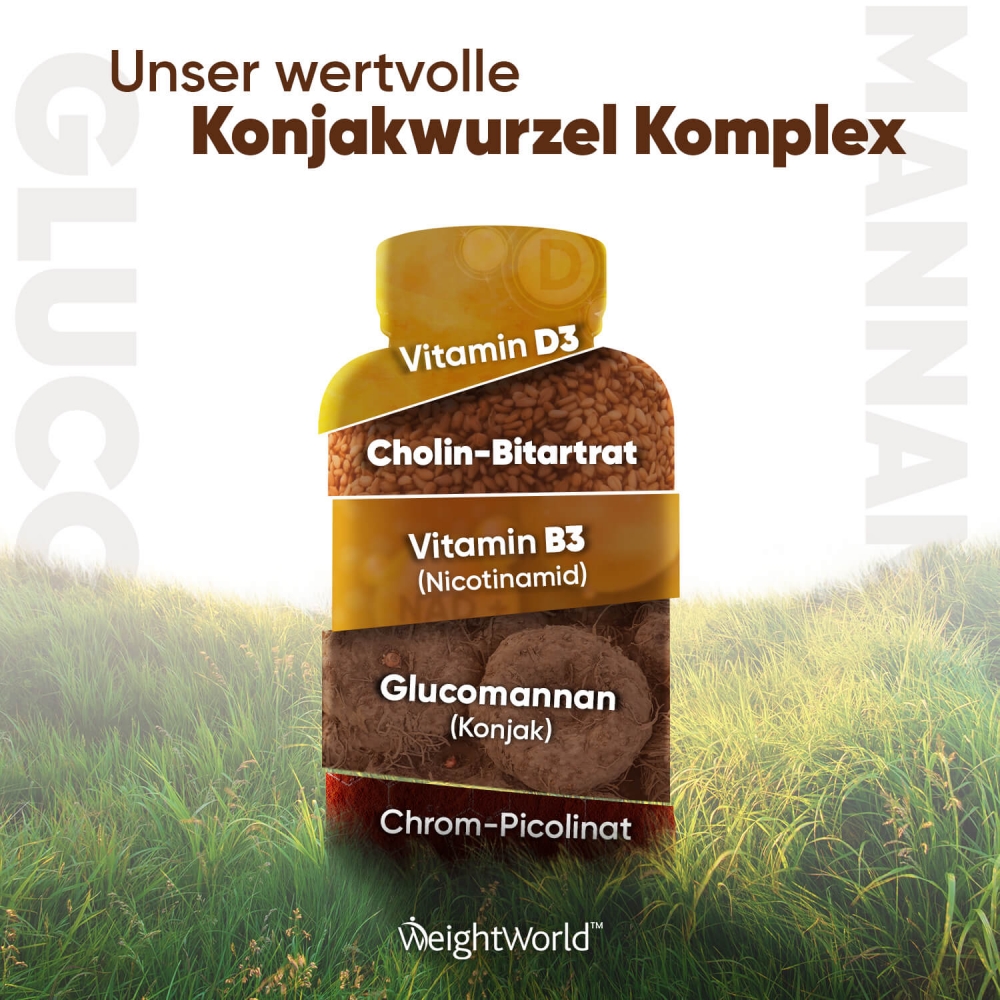 Glucomannan Komplex mit B3 und D3 | Ballaststoffpräparat | Slimcenter
