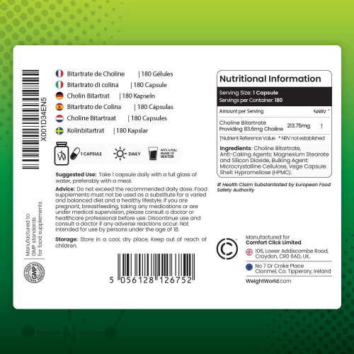 Cholin Bitartrat | Unterstützung der kognitiven Leistung | Slimcenter