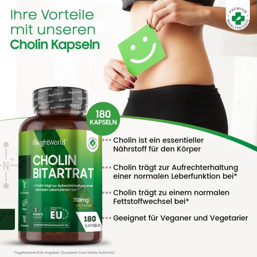 Cholin Bitartrat | Unterstützung der kognitiven Leistung | Slimcenter